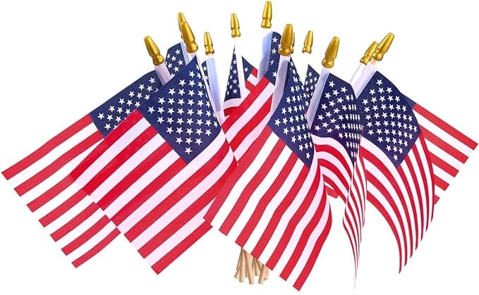 Buy Poly Cotton US Miniature Flags - American Made, Customizable Sizes