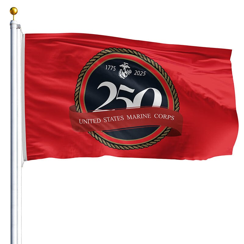 U.S. Marine Corps 250 Flag – Official 250th Anniversary, Made in USA