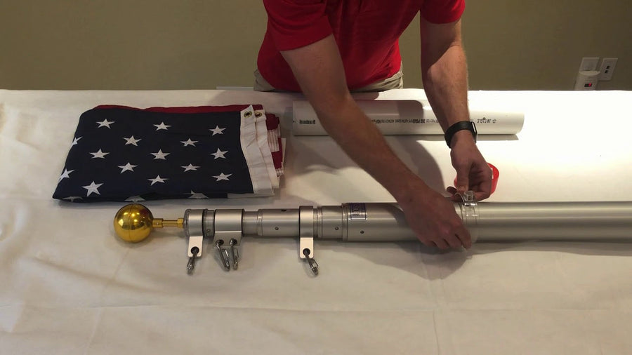 20' Heavy Duty Telescoping Flagpole - Made in The U.S.A.